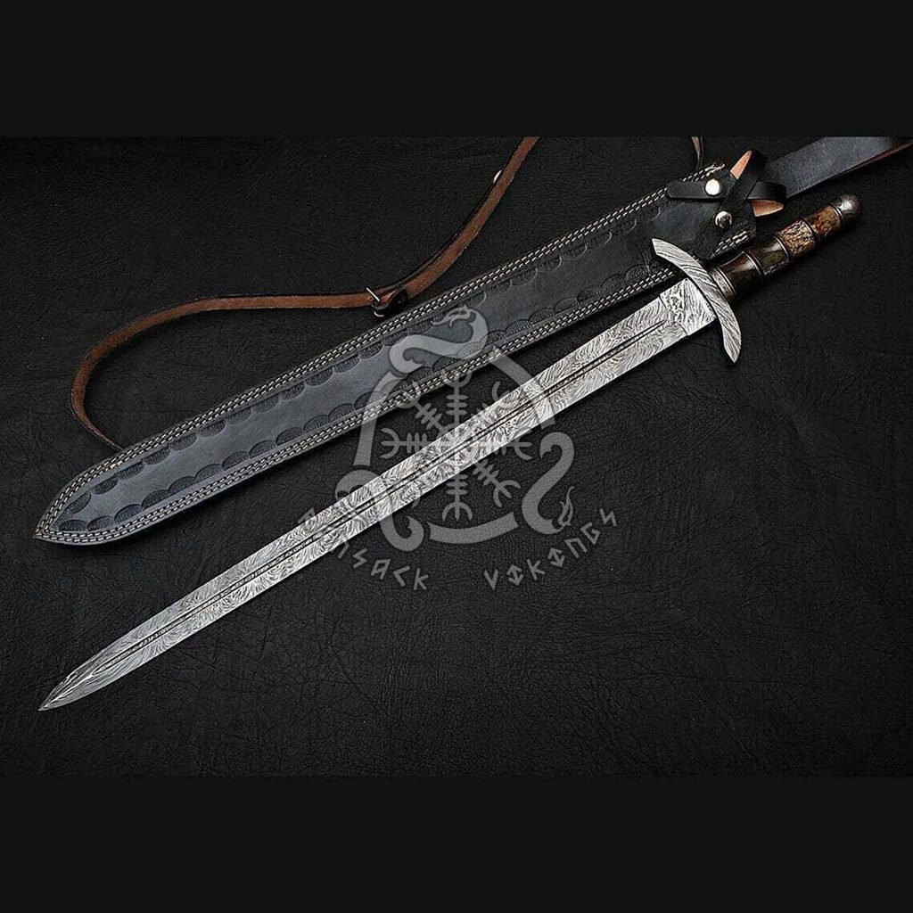 RK-509 Custom Hand Forged Damascus Steel Viking Sword